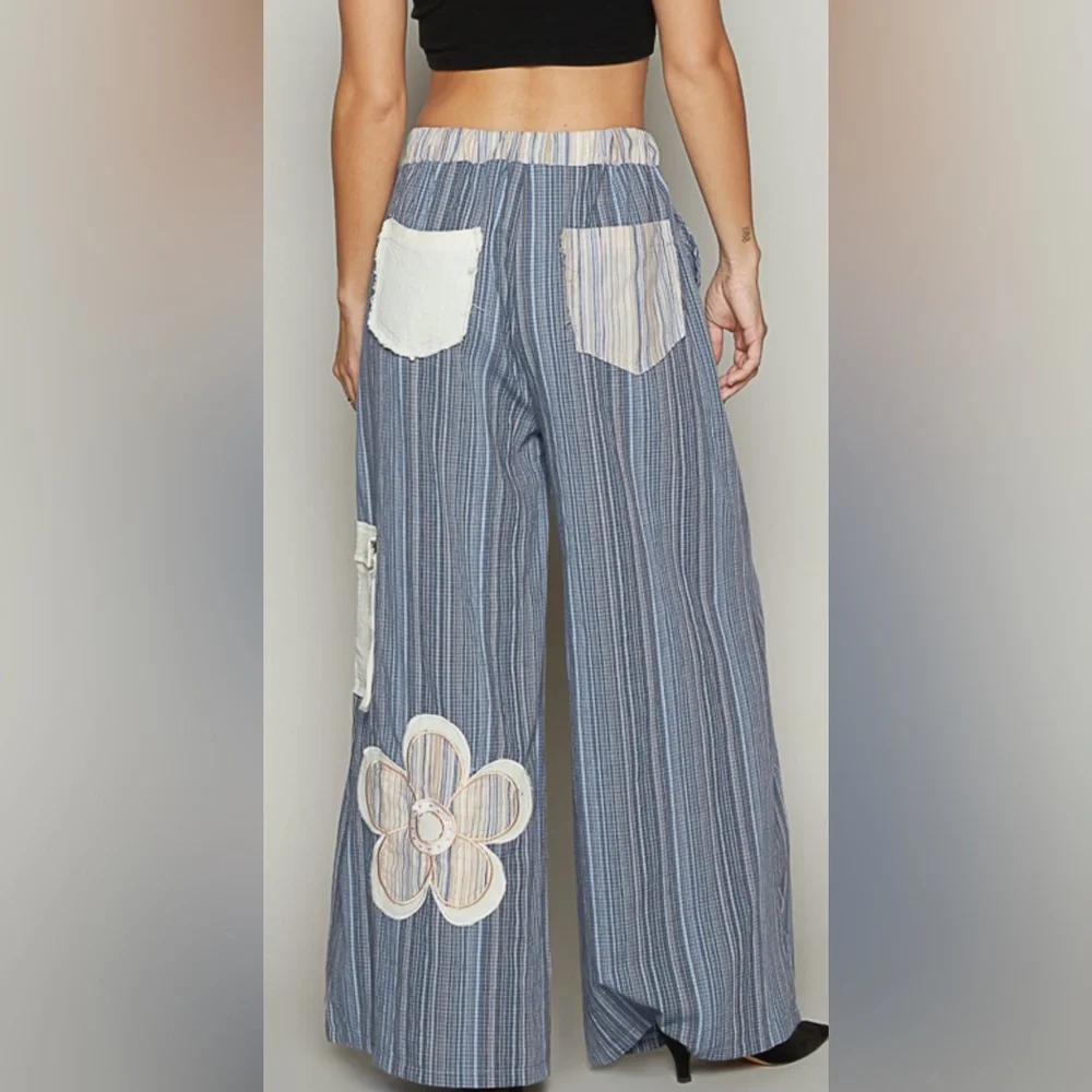 POL | Pants & Jumpsuits | New Pol Striped Wideleg Pants Wpatchwork ...